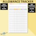 Printable Allowance Tracker for Kids, Colorful Allowance Tracker ...