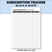 PDF Printable Editable Fillable Subscription Tracker Printable. Rainbow ...