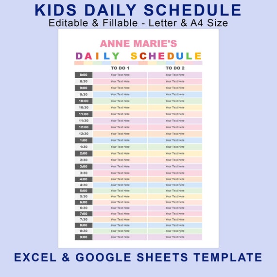 Daily Agenda Template Excel