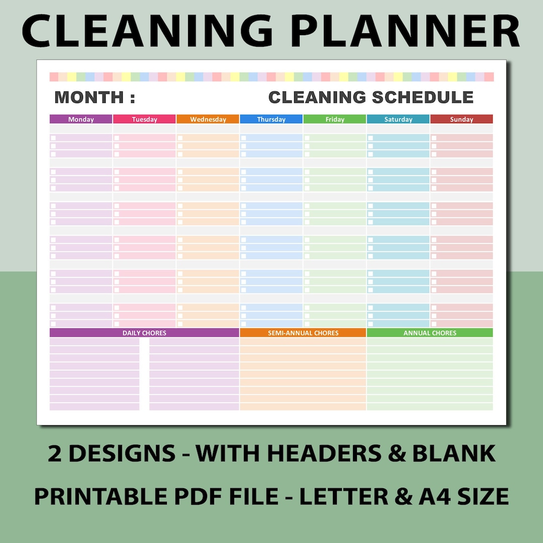Cleaning Schedule Printable,to Do List Clean Planner Template,household ...
