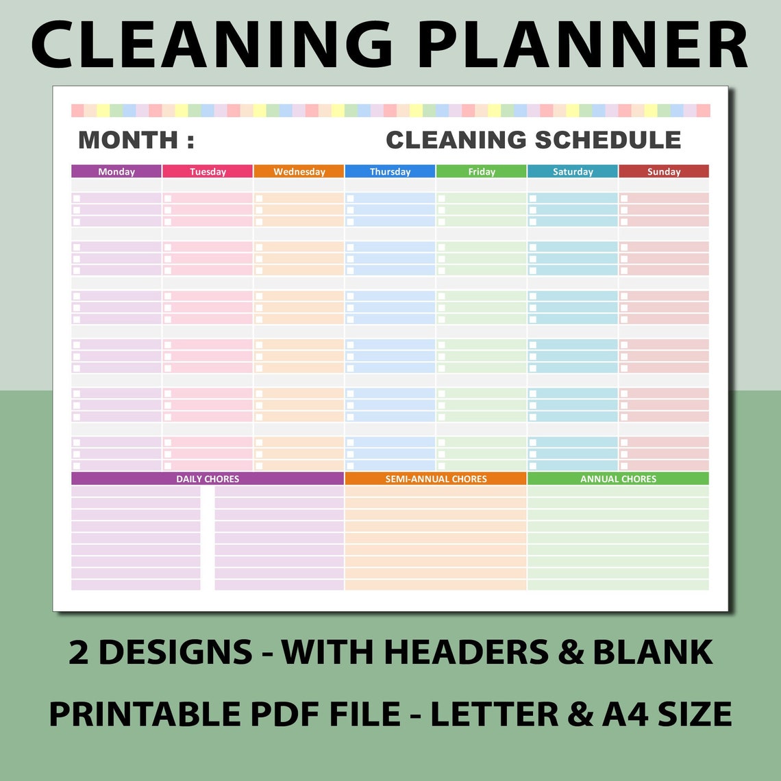Cleaning Schedule Printable,to Do List Clean Planner Template,household ...