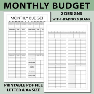 Printable Monthly Budget Plan,budget Book,budget Log,budget Printable ...