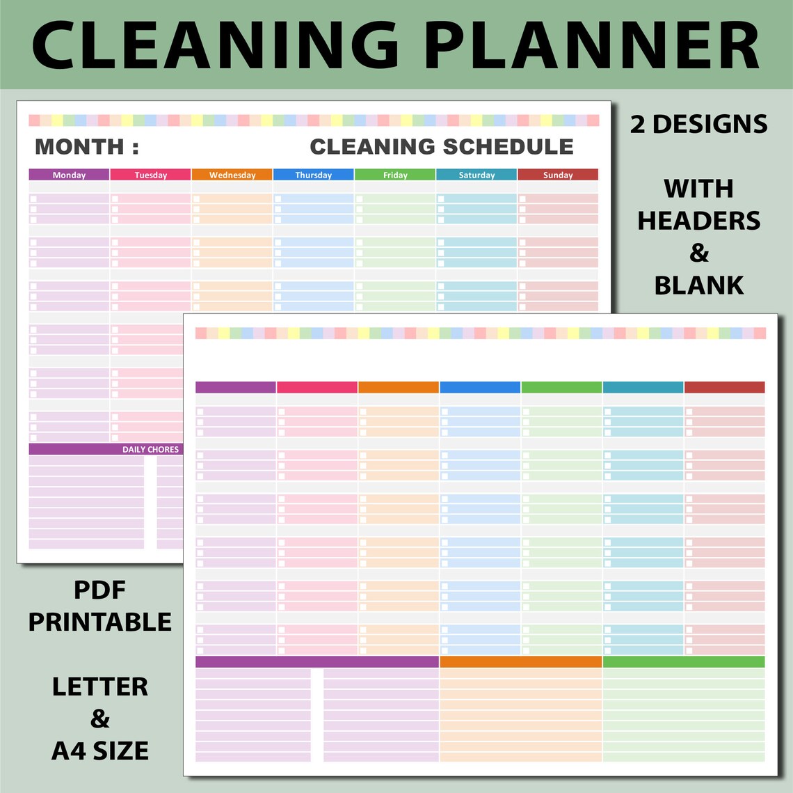 Cleaning Schedule Printable,to Do List Clean Planner Template,household ...