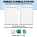 PDF Printable Editable Fillable: Weekly Half Hour Planner. Weekly ...