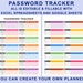 EXCEL Password Tracker Spreadsheet Template. Password Book. Password ...