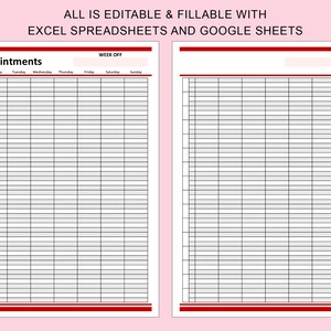 Appointment Tracker Editable Fillable Printable. Appointment Reminder ...