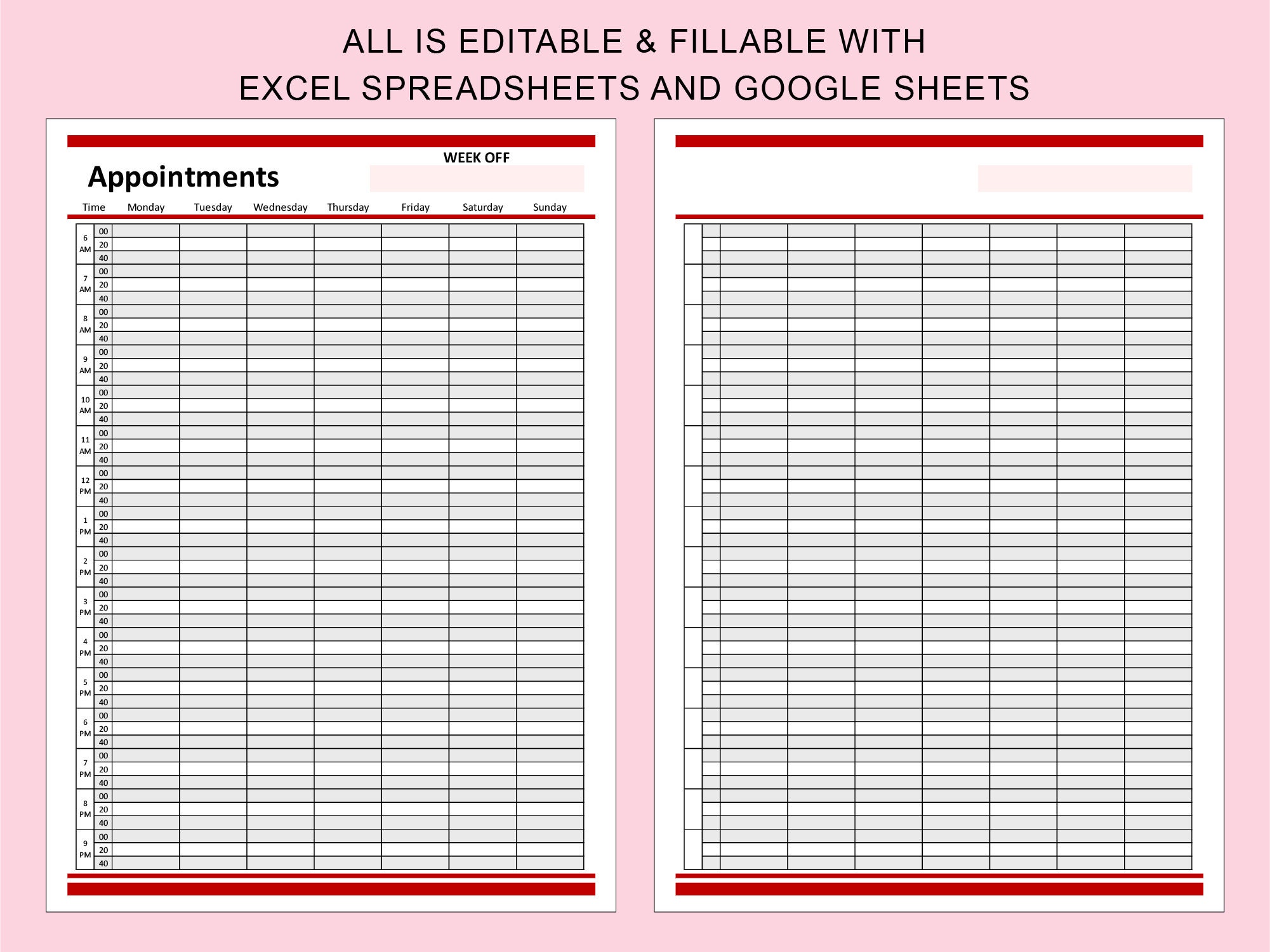 Appointment Tracker Editable Fillable Printable. Appointment Reminder ...