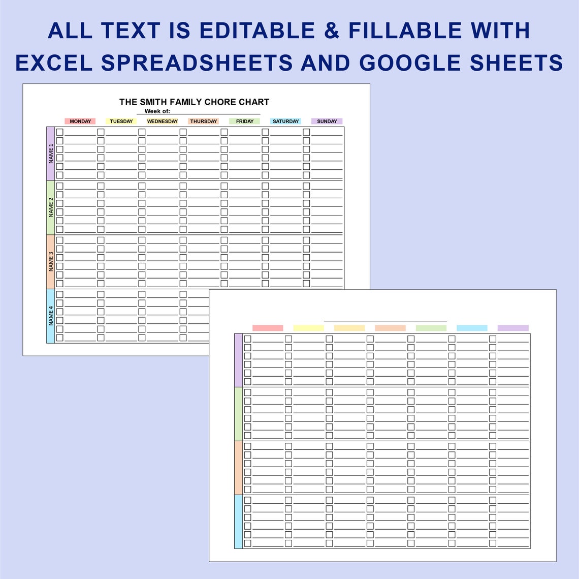 Weekly Family Planner Printable Editable Fillable. Family Schedule ...