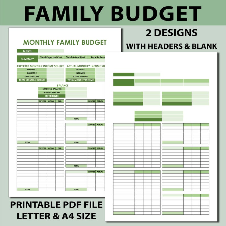 Family Budget Planner Printable, Home Budget Plan,house Budget Planning ...