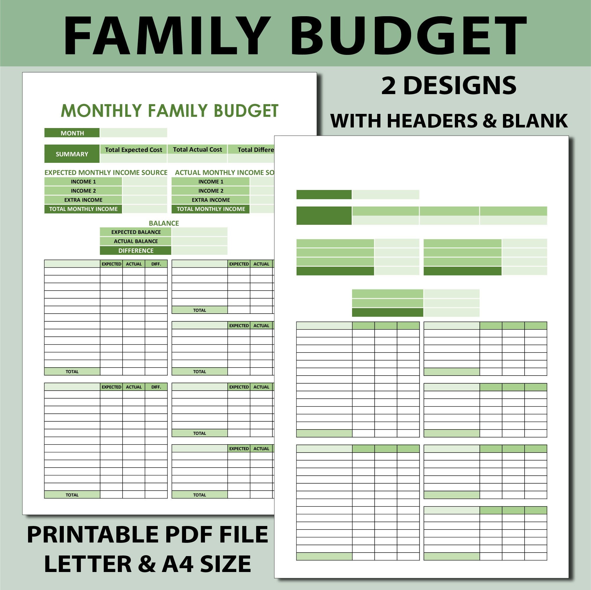 Family Budget Planner Printable, Home Budget Plan,house Budget Planning ...