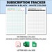 PDF Printable Editable Fillable Subscription Tracker Printable. Rainbow ...