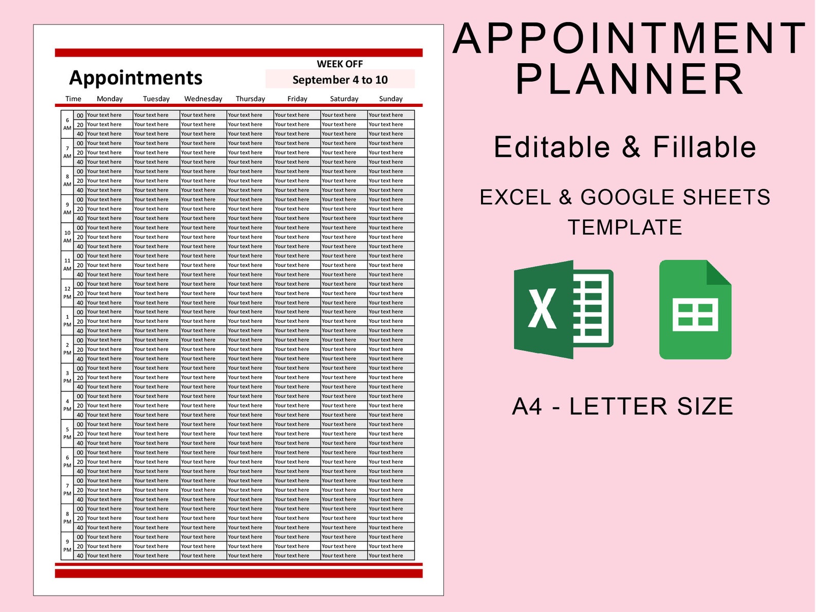 Appointment Tracker Editable Fillable Printable. Appointment Reminder ...