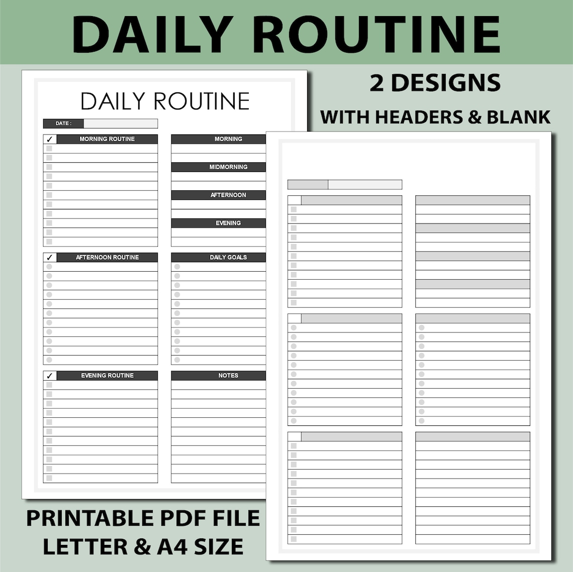 Printable Daily Routine, Daily Planner,happy Planner,daily Checklist ...