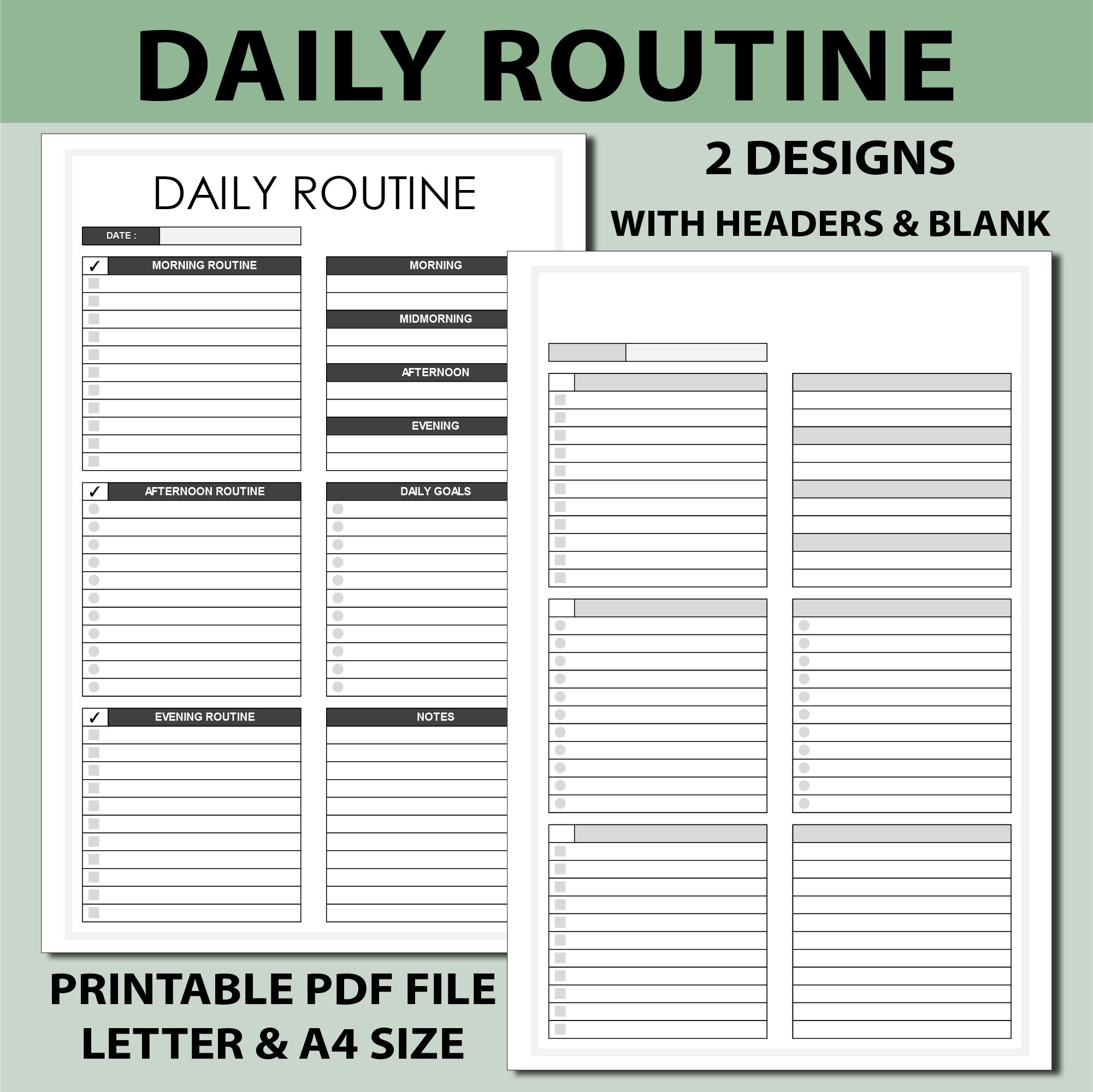Printable Daily Routine, Daily Planner,happy Planner,daily Checklist ...