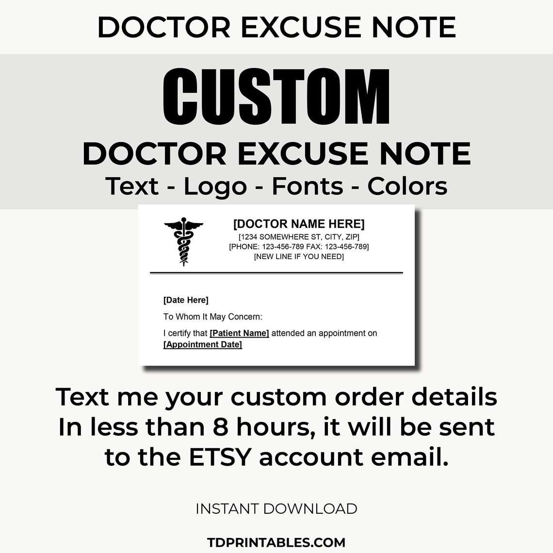 Doctor Excuse Template | Doctor Excuse Work | Doctor Excuse Letter ...