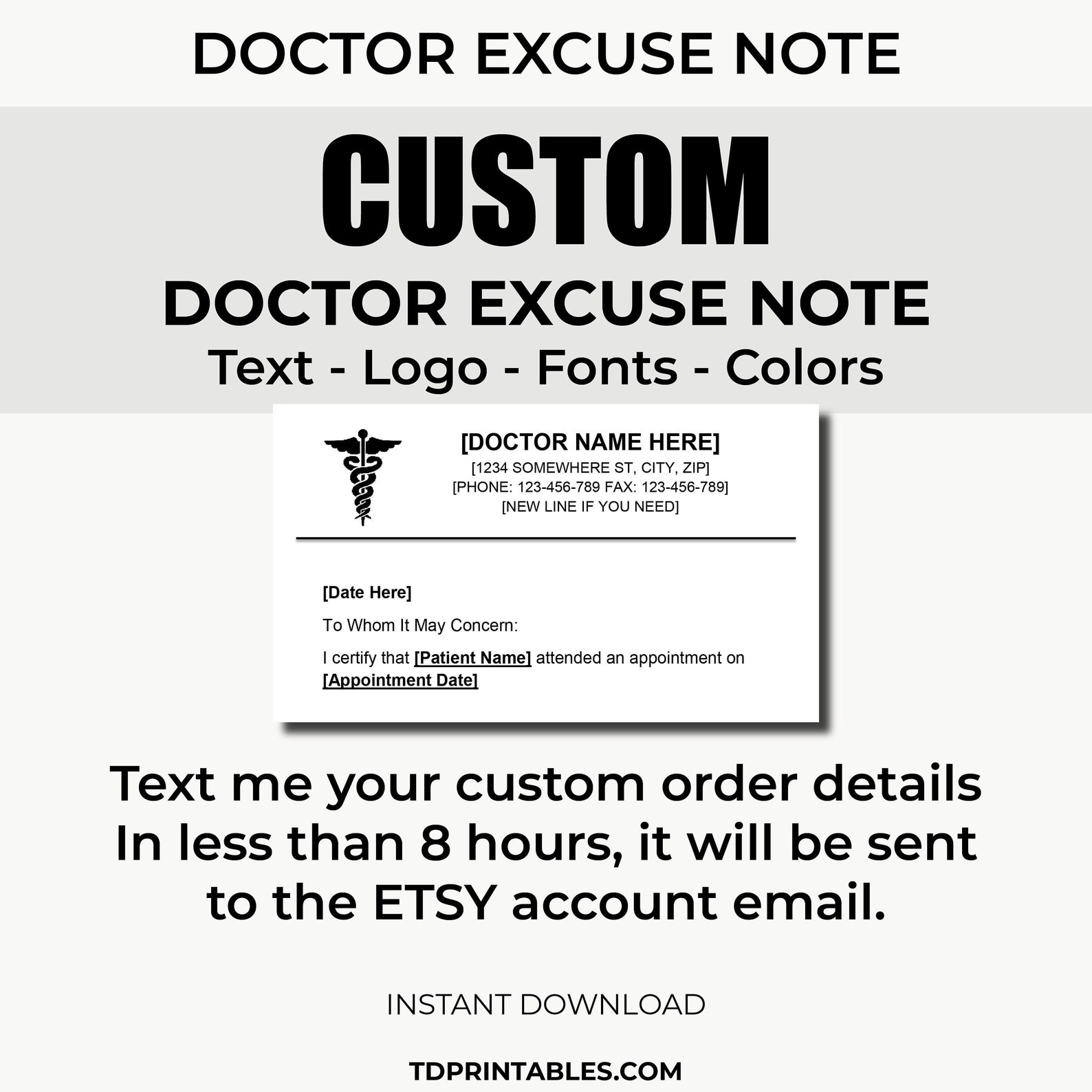 Doctor Excuse Template | Doctor Excuse Work | Doctor Excuse Letter ...