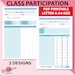 Printable Evaluating Participation Discussion Class Tracker. Class ...