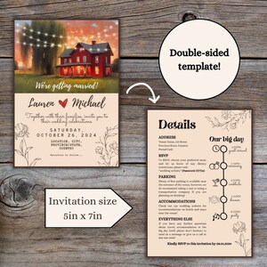 Rustic Farmhouse Wedding Invitation Template, Country Barn (digital ...