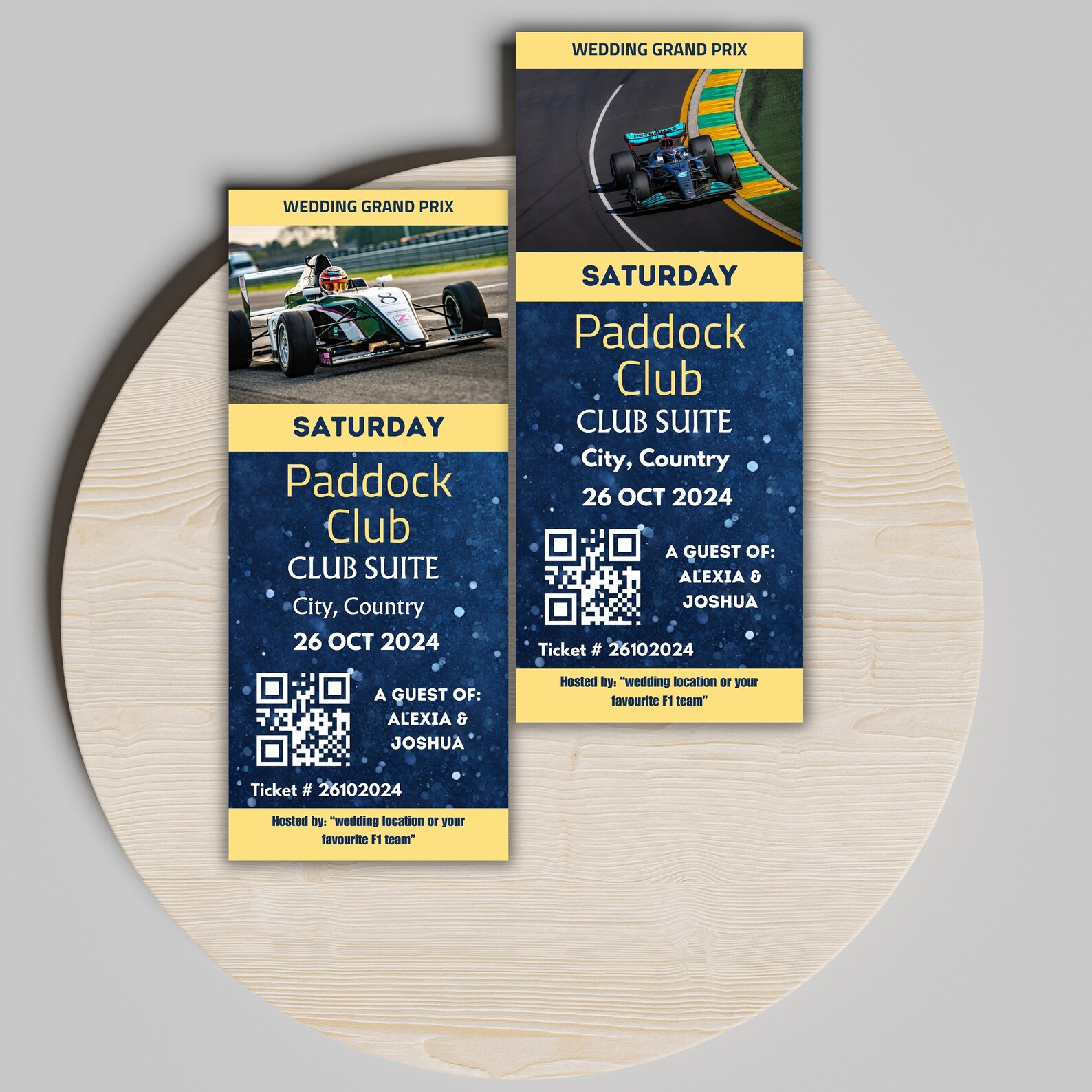 Formula 1 Wedding Invitation, Paddock Club Ticket, Personalized Grand ...