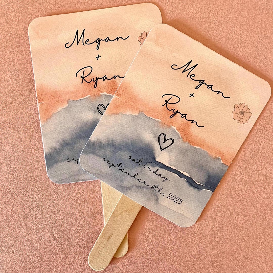 Modern Wedding Hand Fan, Wedding Paddle Fans, Customisable ...