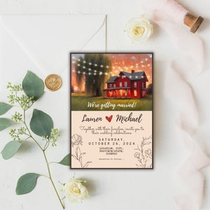 Rustic Farmhouse Wedding Invitation Template, Country Barn (digital ...