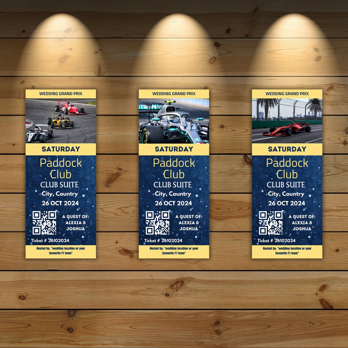 Formula 1 Wedding Invitation, Paddock Club Ticket, Personalized Grand ...