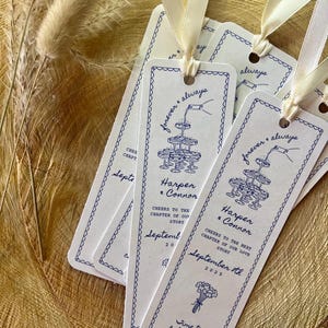 Personalized Wedding Bookmark Favours: Custom Guest Name Place Card - Etsy