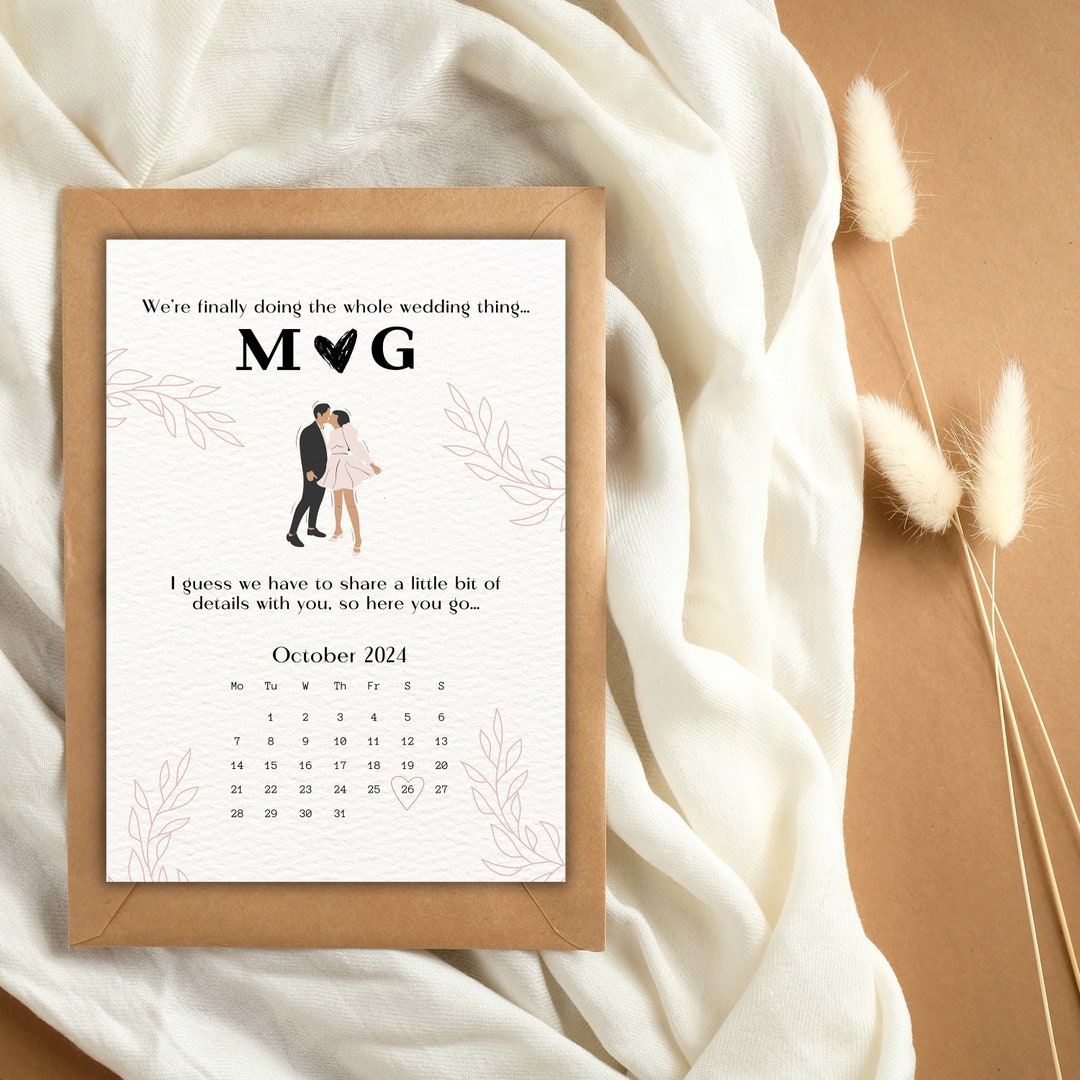 Modern Rustic Wedding Invitation Template, Funny Minimalist Invitation ...