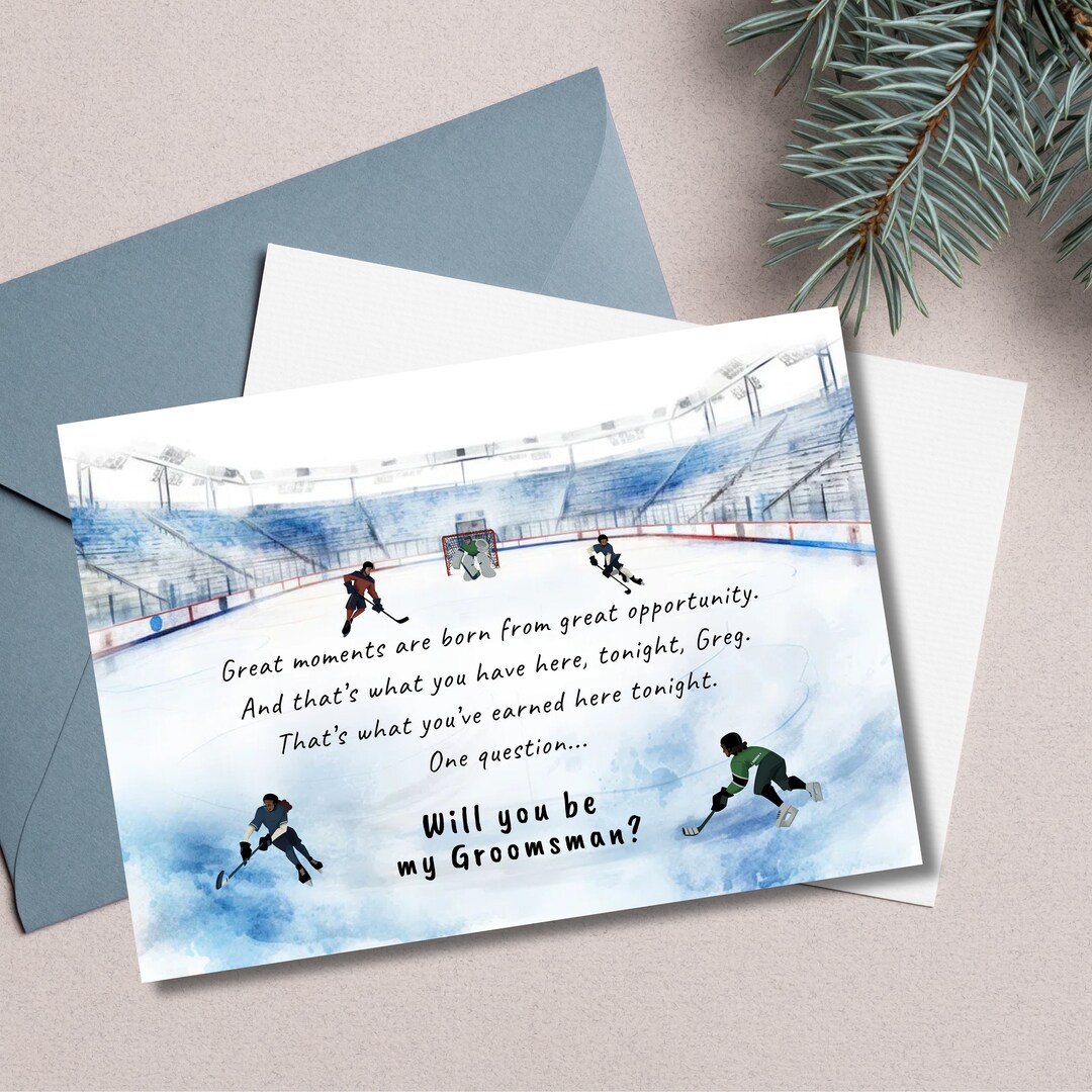 Hockey Groomsman Proposal Card, Editable Wedding Party Invite (digital ...