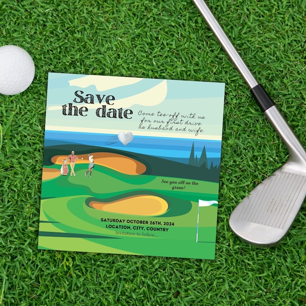 Wedding Invitation Golf Themed - Etsy