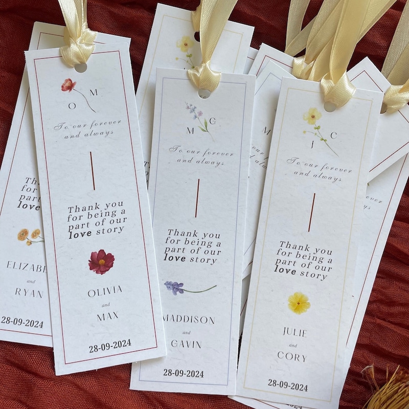 Wedding Bookmark - Etsy