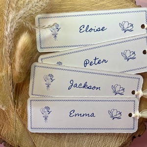 Personalized Wedding Bookmark Favours: Custom Guest Name Place Card - Etsy