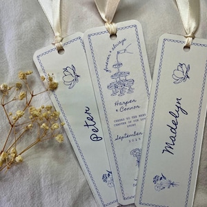 Personalized Wedding Bookmark Favours: Custom Guest Name Place Card - Etsy