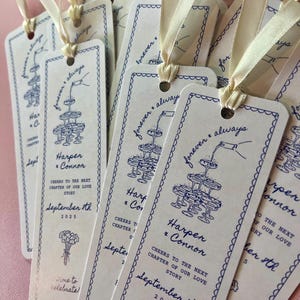 Personalized Wedding Bookmark Favours: Custom Guest Name Place Card - Etsy