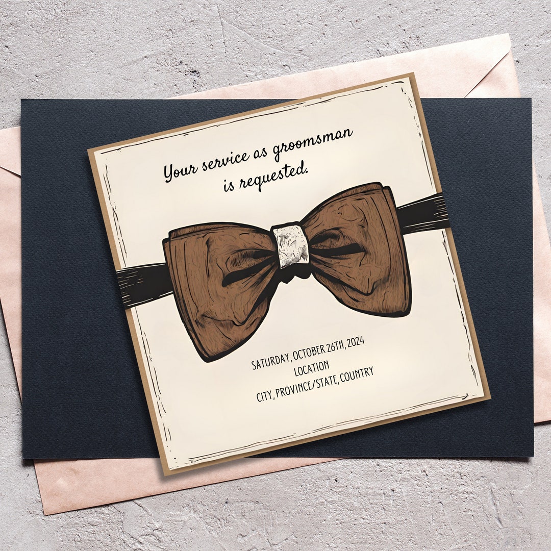 Groomsmen Wedding Proposal Card, Best Man Proposal Card, Editable ...