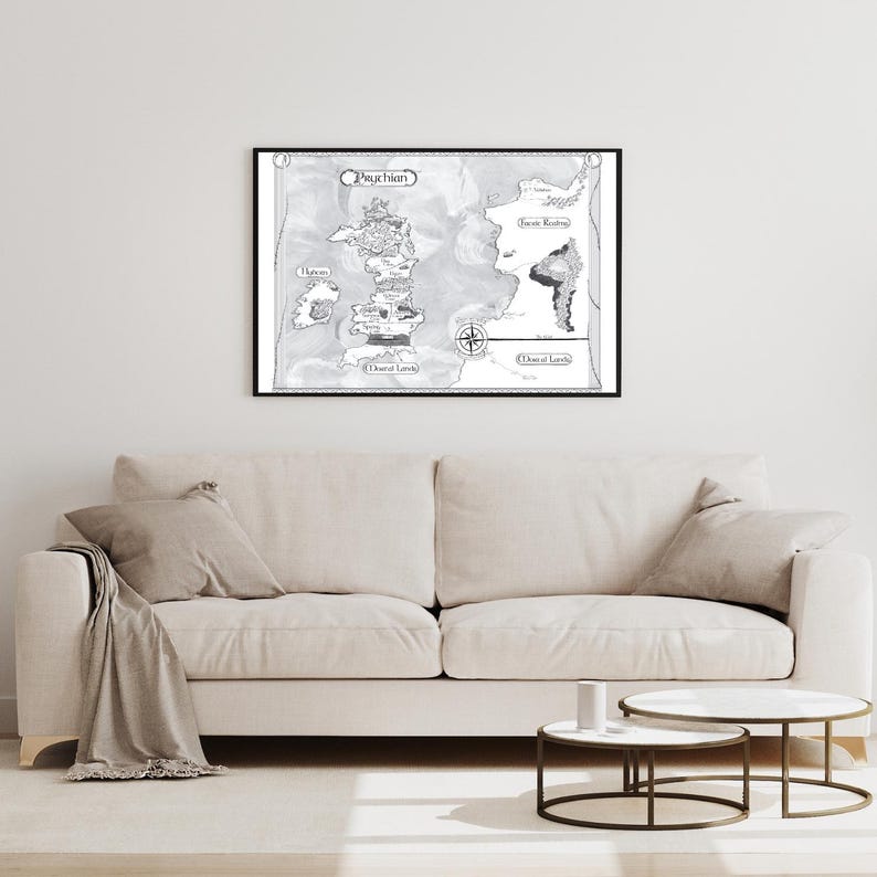 ACOTAR World Map Digital Poster 4k | Acotar | A Court of Thorns and ...