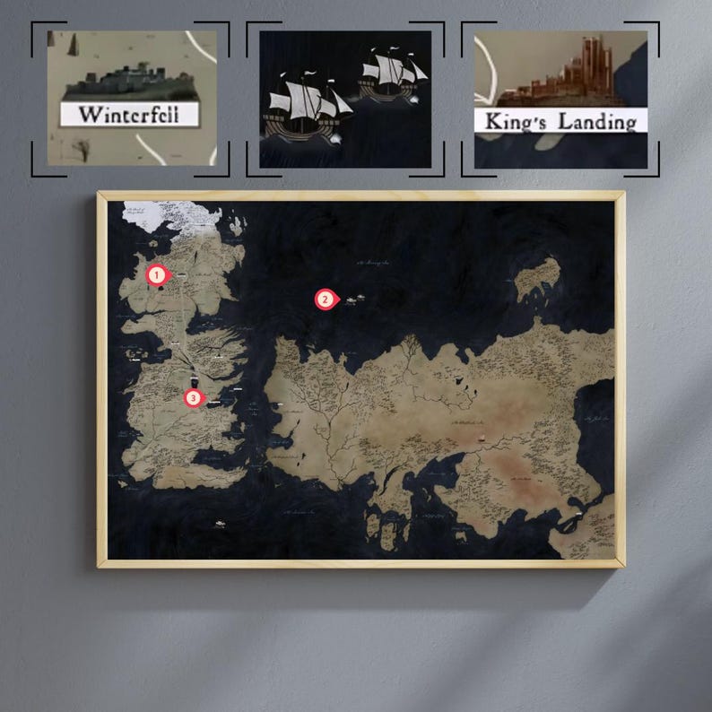 The Known World Map Digital Poster 4K Game of Thrones Westeros and ...