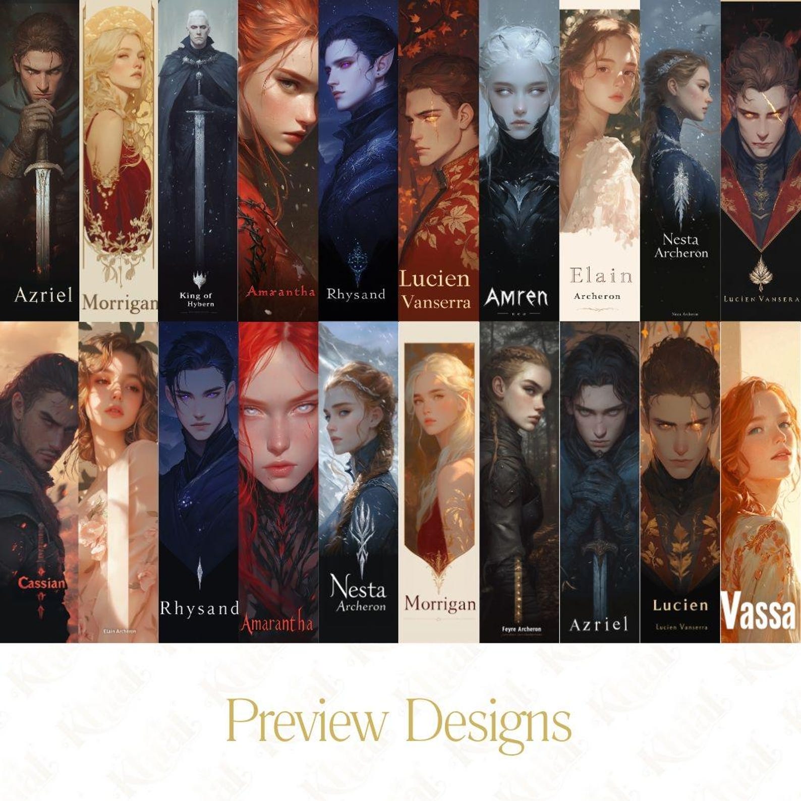 ACOTAR Character Bookmarks: Prythian Collection (digital Download) - Etsy