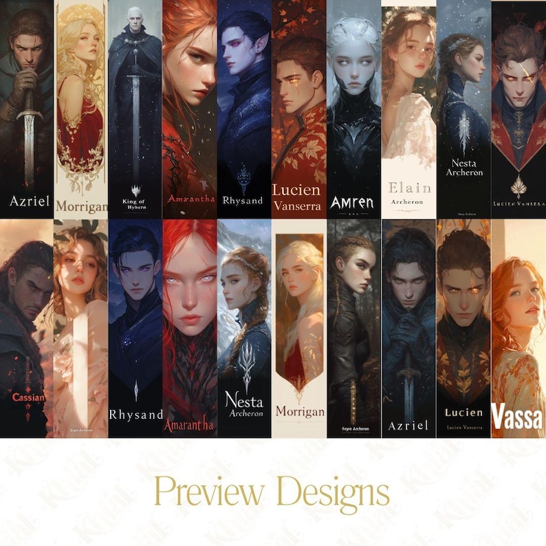 ACOTAR Character Bookmarks: Prythian Collection (digital Download) - Etsy