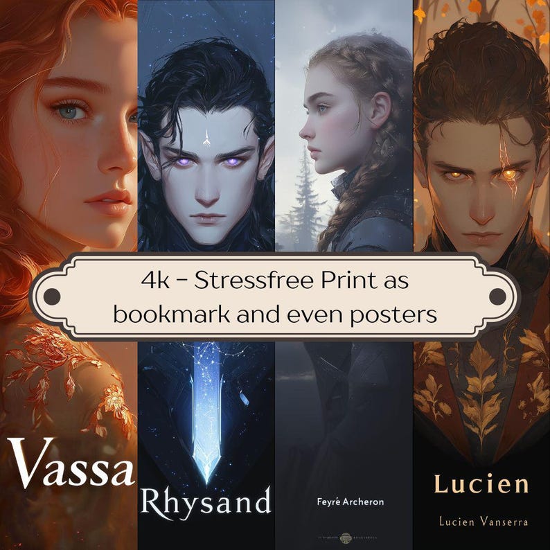 ACOTAR Character Bookmarks: Prythian Collection (digital Download) - Etsy