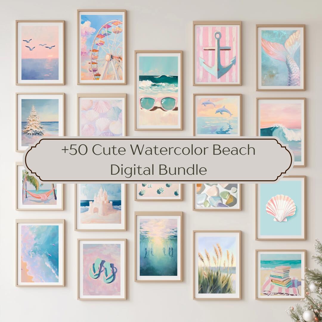 Coastal Watercolor Poster Set: Beach House Decor (digital Download) - Etsy