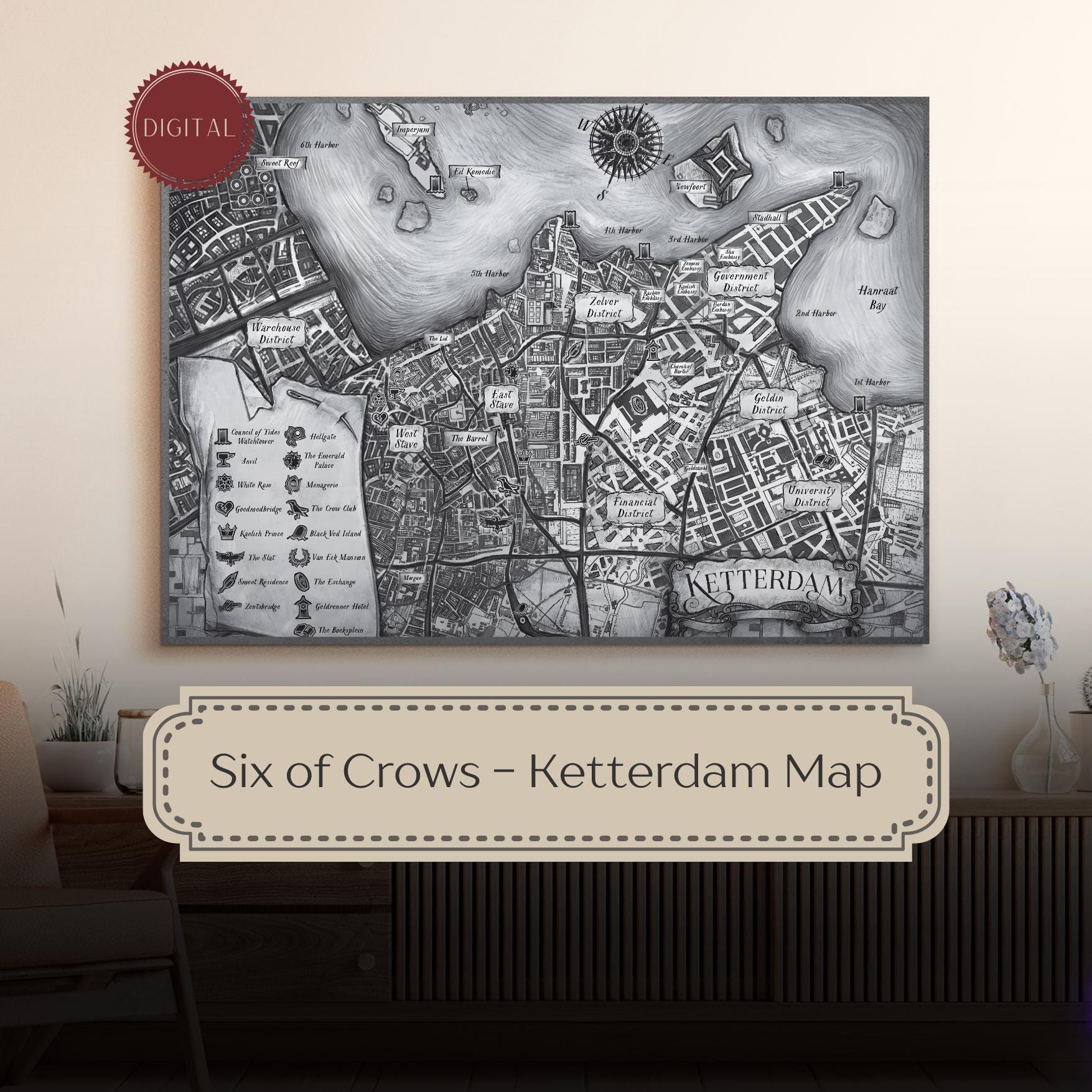 Ketterdam Map Print: Grishaverse, Six of Crows (digital File) - Etsy