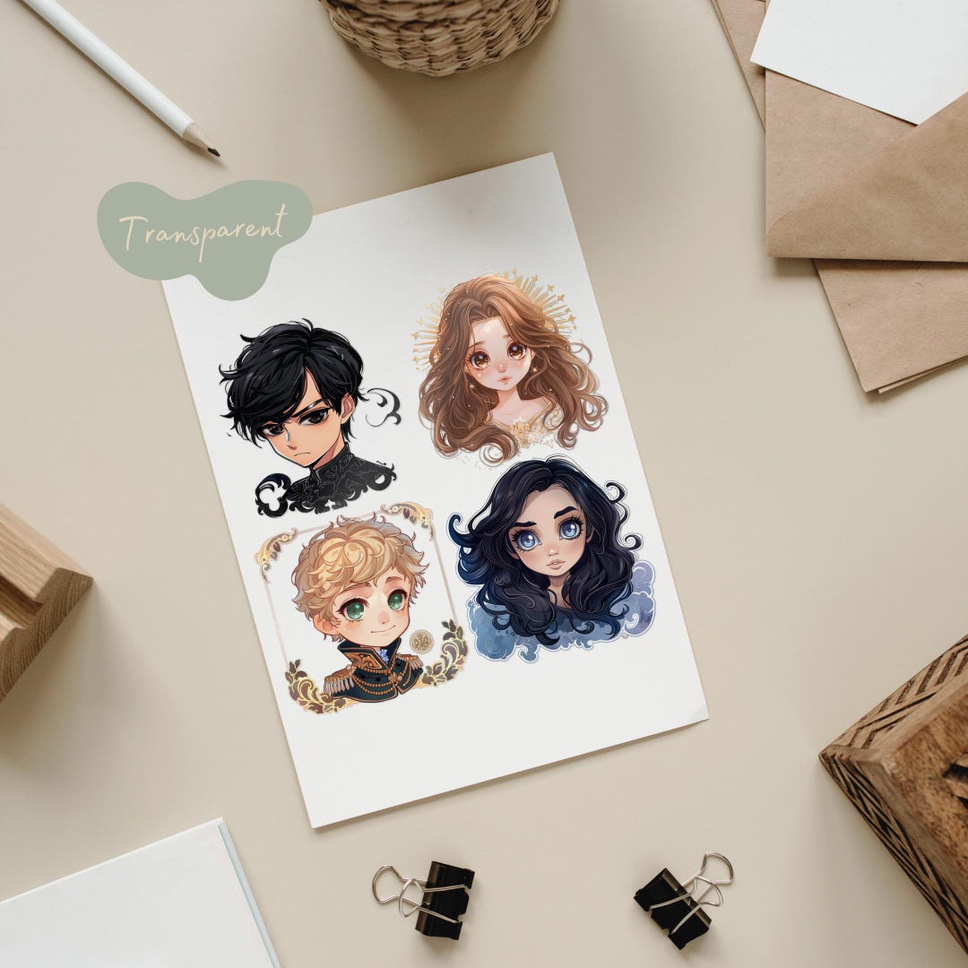 Shadow and Bone Sticker Set No. 1 Darkling, Alina, Nikolai, Zoya Chibi ...