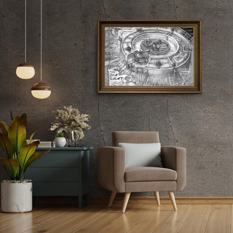 Ice Court Map: Grishaverse Six of Crows, Fjerda Fortress (digital File ...