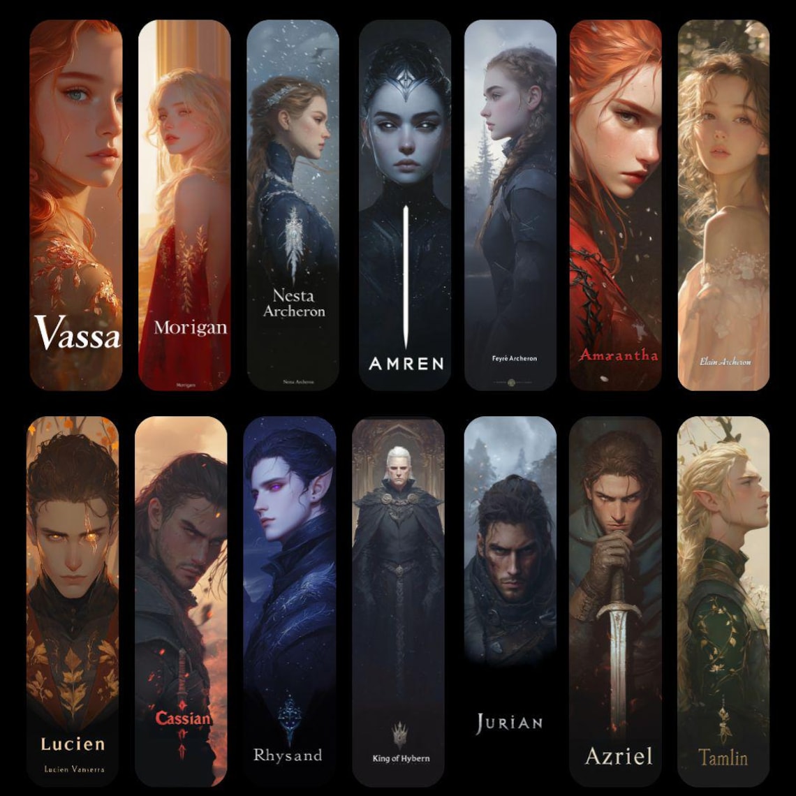 ACOTAR Character Bookmarks: Prythian Collection (digital Download) - Etsy