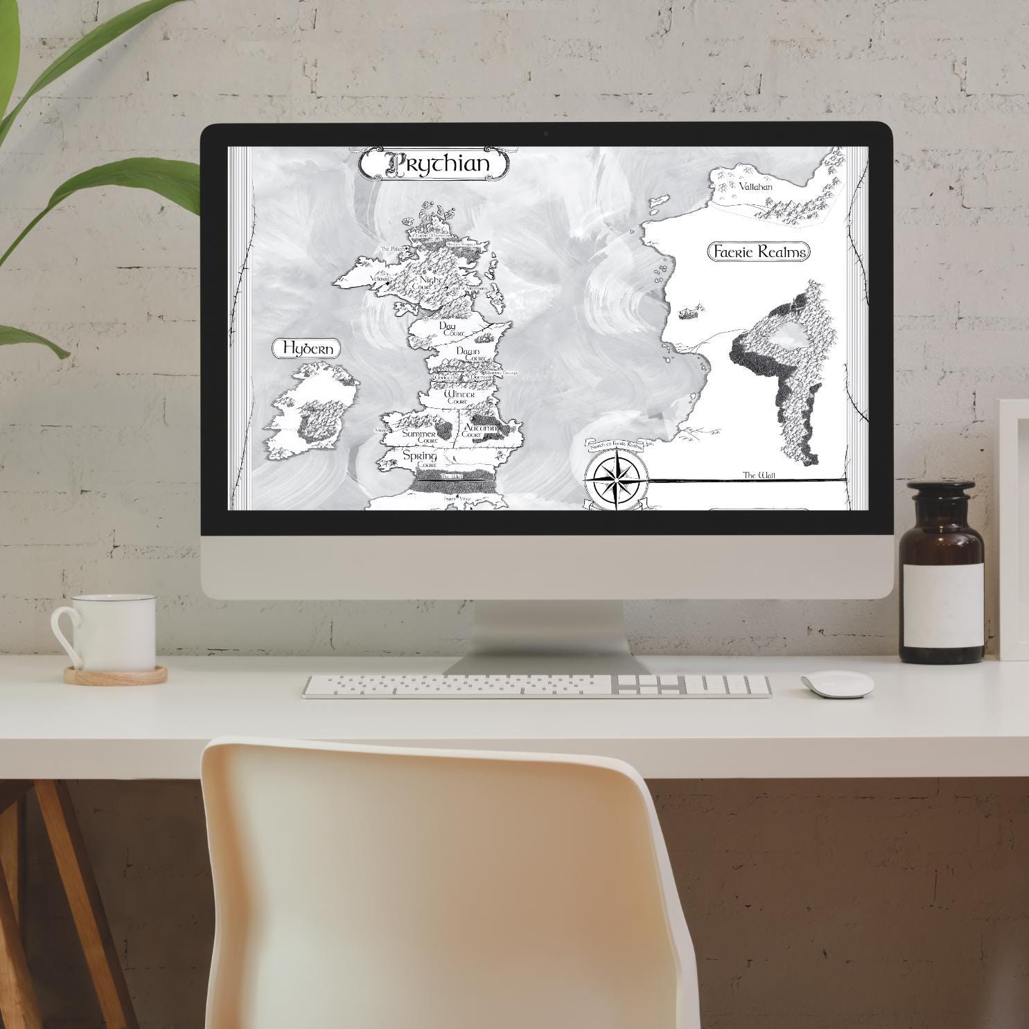 ACOTAR World Map Digital Poster 4k Acotar A Court of Thorns and Roses ...