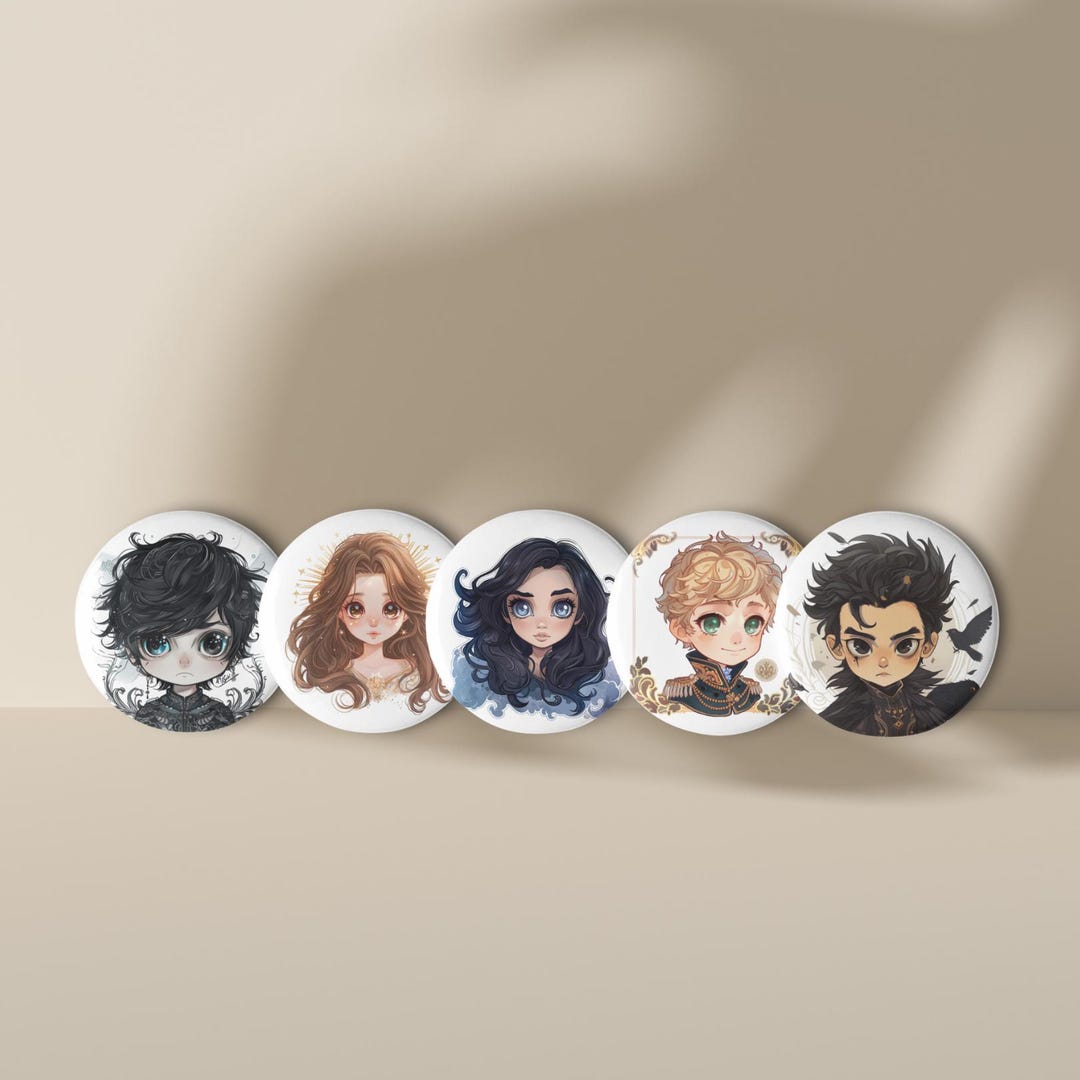 Grishaverse Chibi Pin Button Set Darkling, Alina, Nikolai, Zoya & Kaz - Etsy
