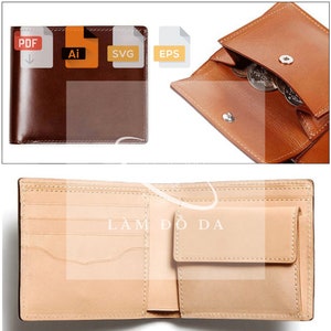 Leather Bifold Wallet With Coin Pocket Set for LASER Cutting Laser ...