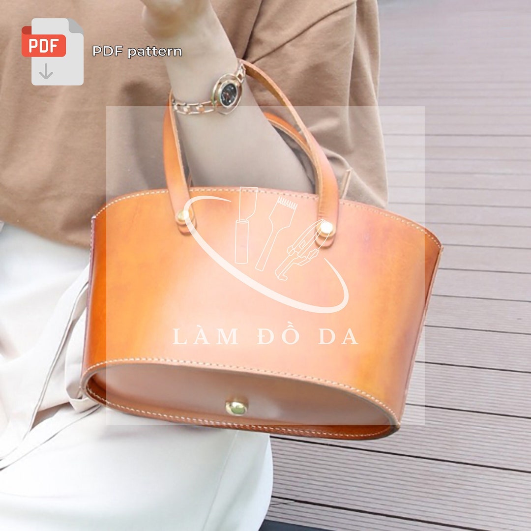 Leather Bucket Bag PDF Pattern, Tote Bag Pattern, Bucket Tote Leather ...