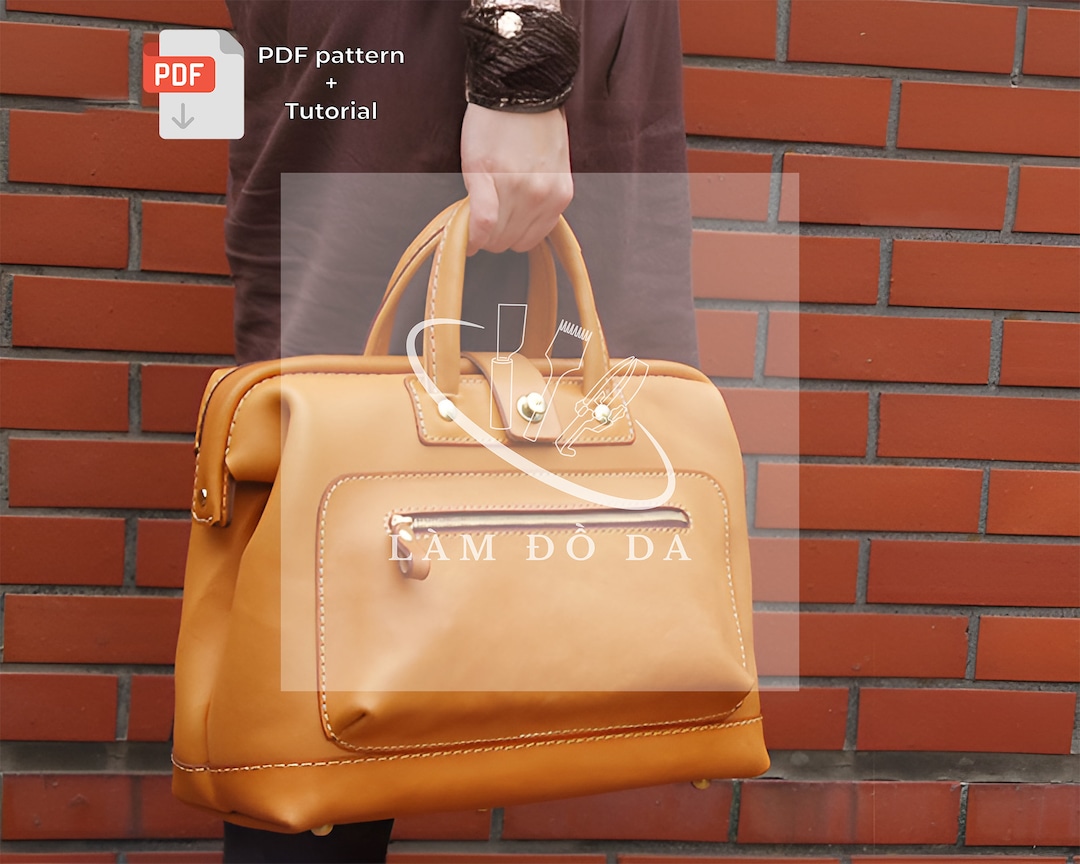 Boston Bag Pattern, Duffle Bag PDF Pattern, Leather Business Bag ...